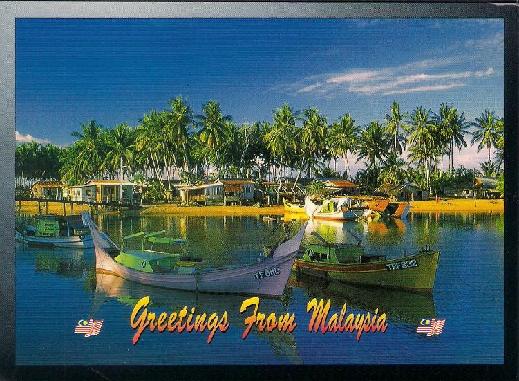 MALAYSIA - KKKHOR : MALAYSIA POSTCARD - MARANG FISHING VILLAGE