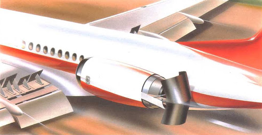 La reversa del motor de un avión