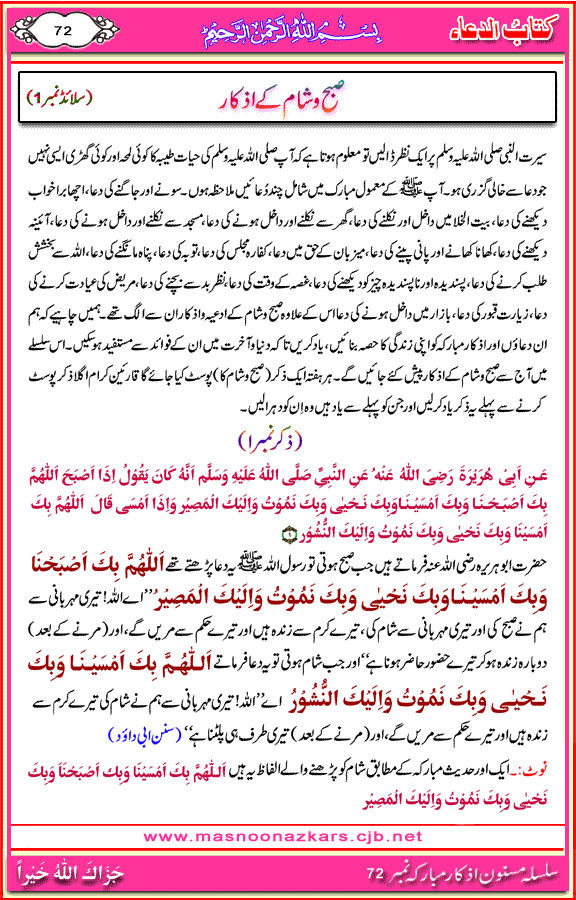 Islamic Point: Subha -o- Sham ke Azkar + Masnoon Duaein