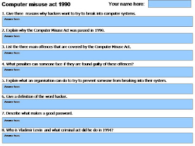 Barnwell GCSE ICT Revision: Task 11 - Law, Law & More Law