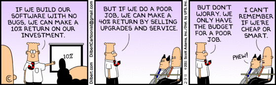 The 3G4G Blog: Dilbert Humour: Why your software contains bugs