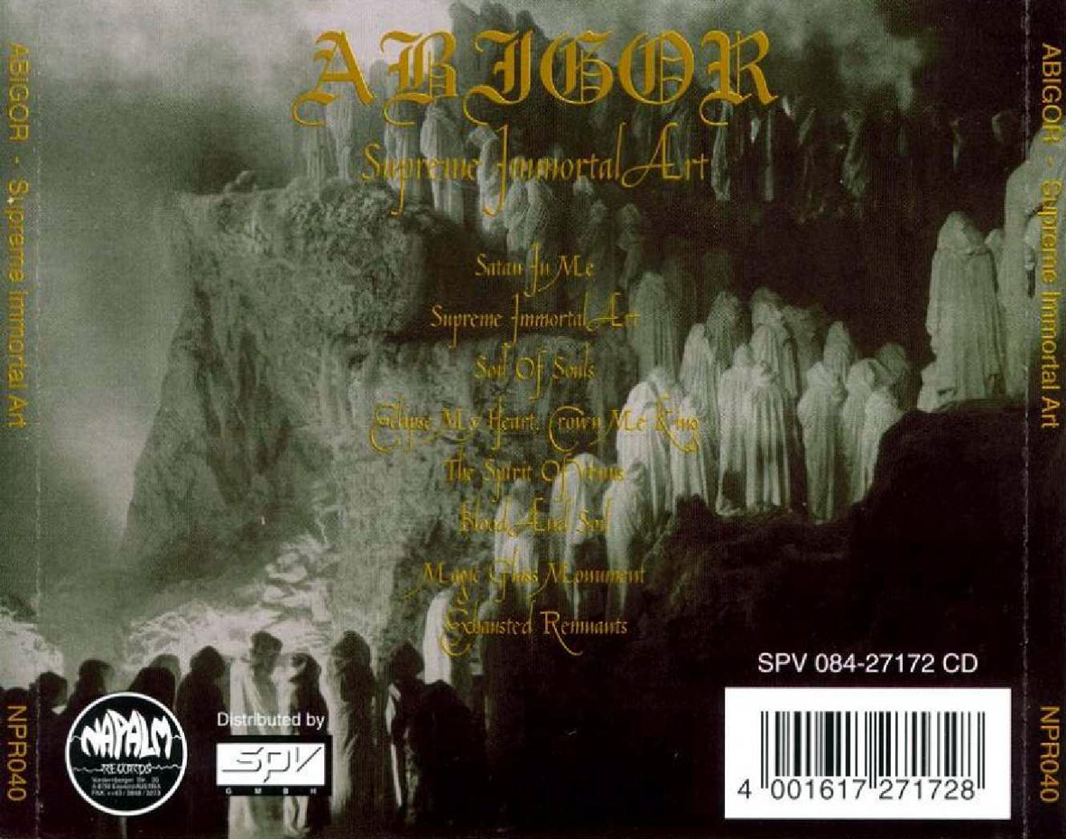 CARATULAS DE CD DE MUSICA: Abigor Supreme Immortal Art(1998)