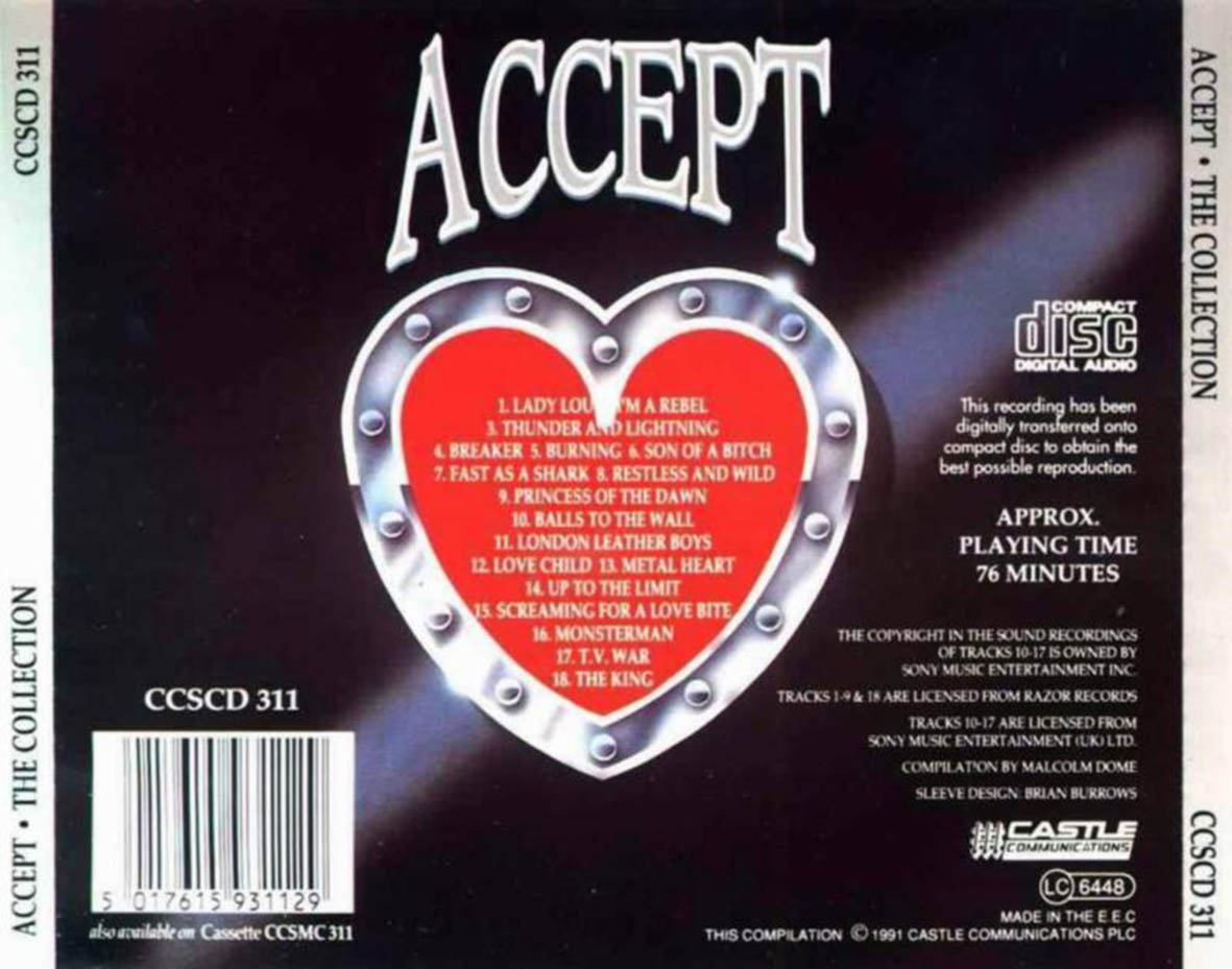 CARATULAS DE CD DE MUSICA: Accept The Collection(1991)