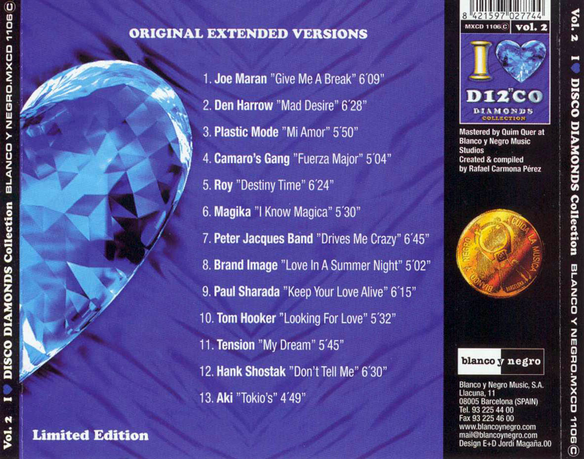CARATULAS DE CD DE MUSICA: I Love Disco Diamonds Collection Volumen 2