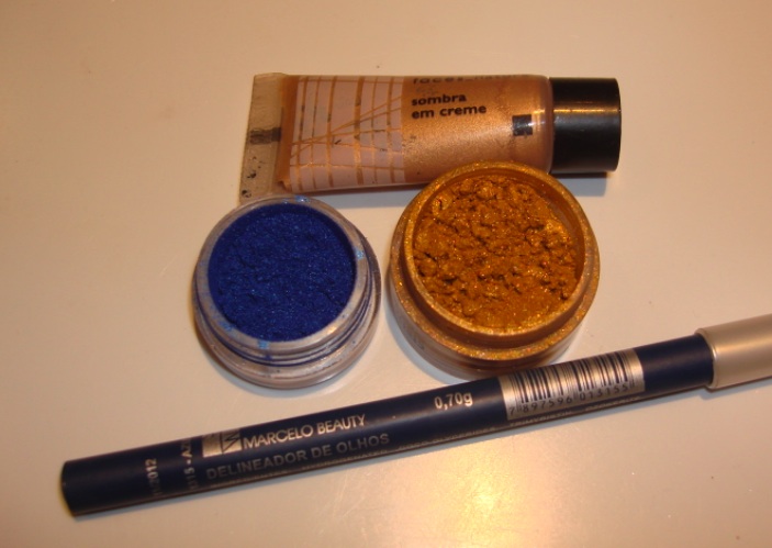 Dicas de Luíza: Make Azul e Dourado