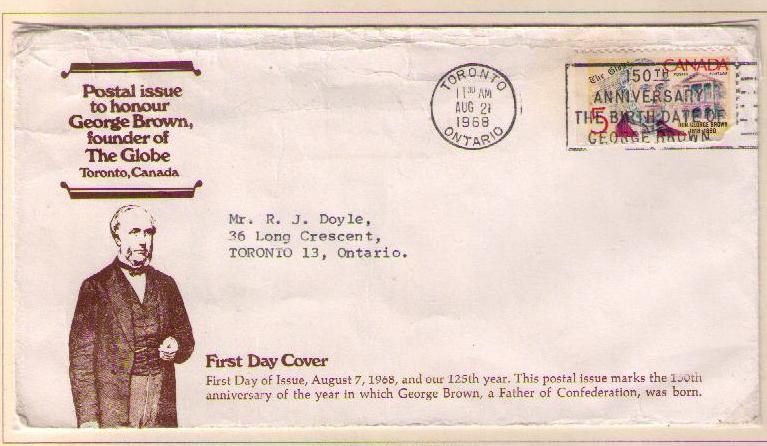 Postal History Corner: 1968 George Brown