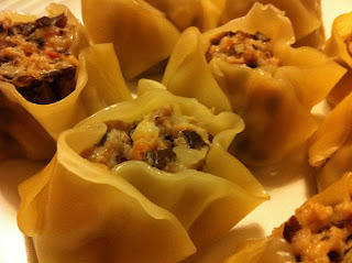 Shrimp and Pork Shu Mai with Pan Fried Noodles