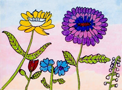 Art for Small Hands: Drawing – Fluorescent Flowers