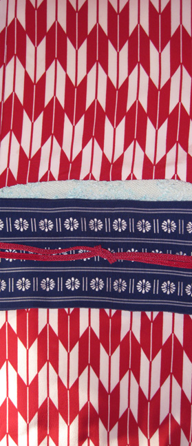 Shakunetsu no Kimono: Red yabane komon coordination