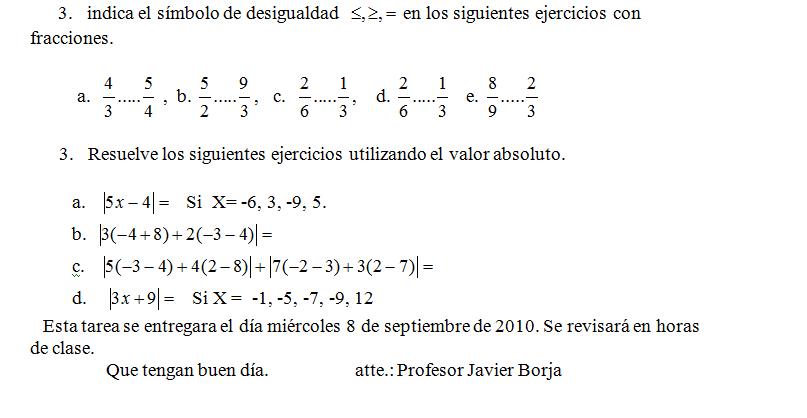 Las Matemáticas con el Profesor Borja: Matematicas I Desigualdades
