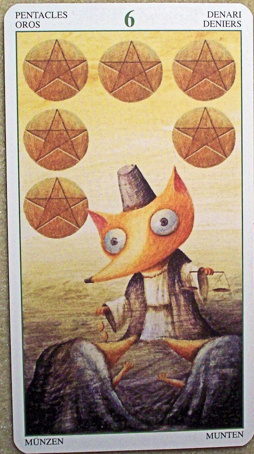 A Tarot Card: Tarot, Six of Pentacles
