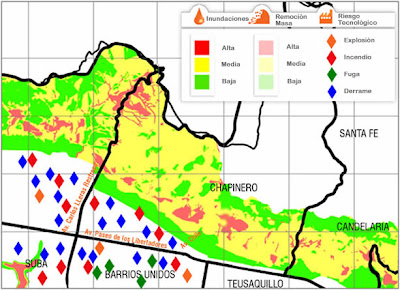 LOCALIDAD 2 "CHAPINERO": Mapa de la localidad de chapinero y sus riesgos