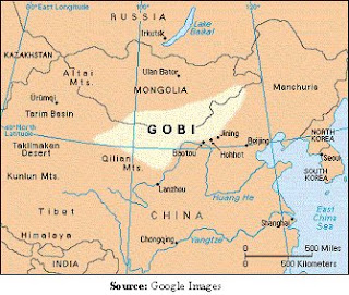 TungSon2009: Gobi desert (China Map) (From Google)