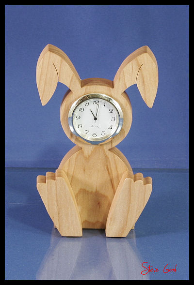 Scrollsaw Workshop: Simple Bunny Mini Clock Scroll Saw Pattern.