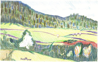 Las Pinturas de Riccardangelo: Paisaje combinando lápices de colores y ...