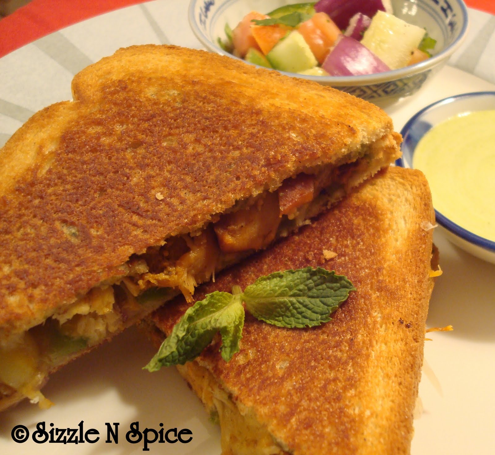 Sizzle N Spice: Panini with an Indian twist - Tandoori Chicken N Cheese ...