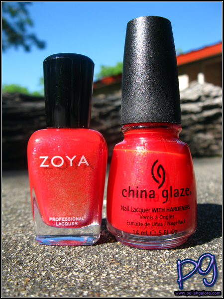 Zoya Nidhi vs China Glaze Raspberry Festival - Polish Galore