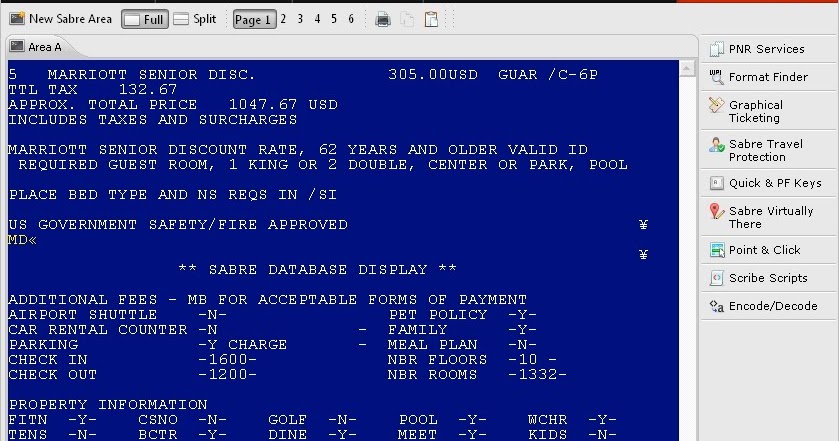 Travel Horizons: sabre red workspace