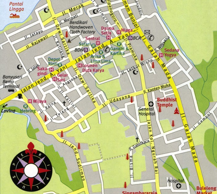 Bali Tourist Map: Singaraja Map