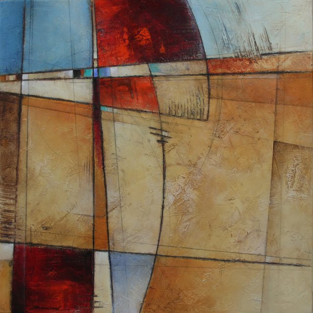 Mark Yearwood Abstract Art: "GeoForm" 24''x24'' Geometric Abstract