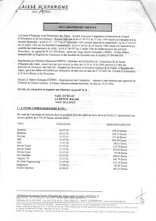 CAISSE D'EPARGNE RHONE ALPES ANNECY OLIVIER KLEIN: Déclaration créance