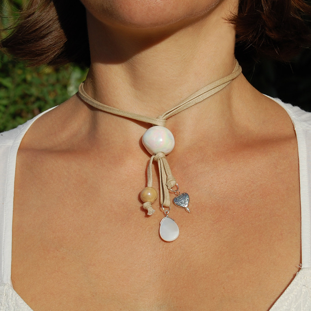 MARTINE CREATIVE: COLLIER PERLE CÉRAMIQUE