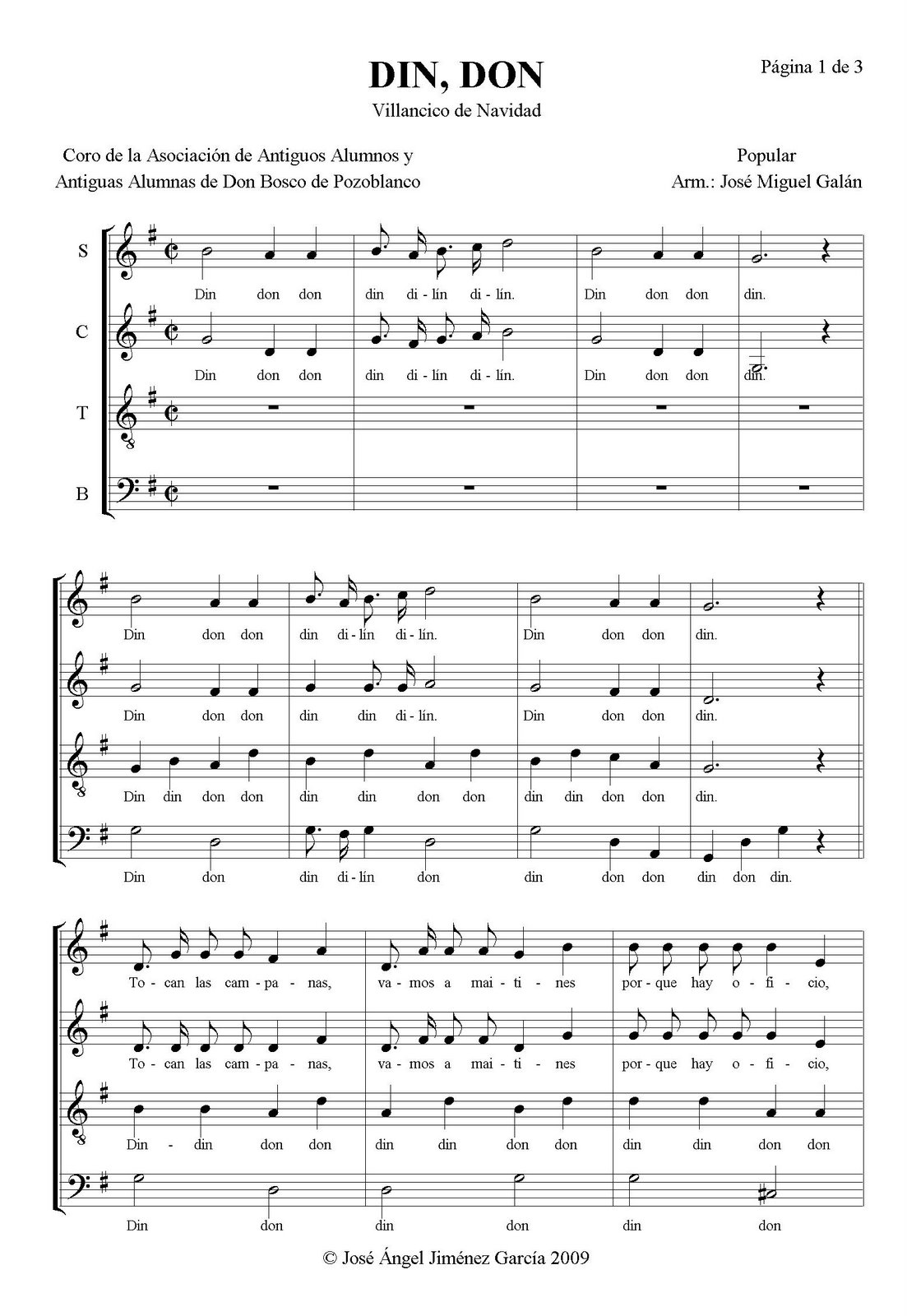 Din don (Villancico de Navidad) | Coro de la Asociación de Antiguos ...