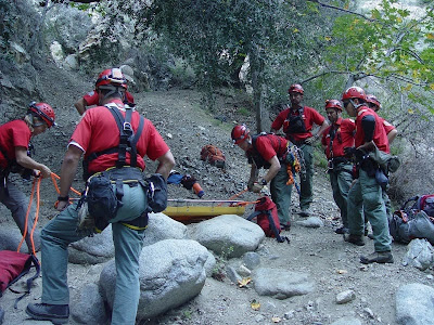 Altadena Mountain Rescue Team: High Line Training at Eaton Canyon Waterfall