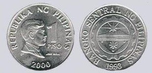 Philippine Money - Peso Coins and Banknotes: 1 Peso Coin - New BSP Series
