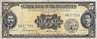 Philippine Money - Peso Coins and Banknotes: 5 Peso Bill - English Series