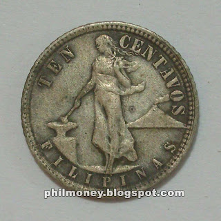 Philippine Money - Peso Coins and Banknotes: 10 Centavo Coin - Commonwealth