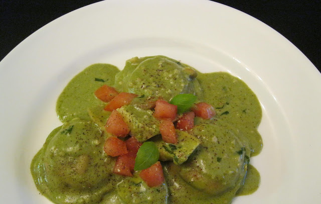 Seasoned & Stirred: Pumpkin Ravioli w/Roasted Chicken in Matcha Cream Sauce