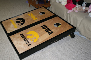 Custom Built Bean Bag Toss Games: Iowa Hawkeye Custom Board Set