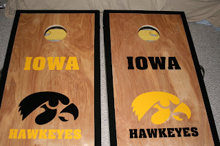 Custom Built Bean Bag Toss Games: Iowa Hawkeye Custom Board Set