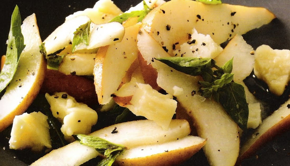linenandlavender.blogspot.com: Pear, Basil and Pecorino Toscano Salad