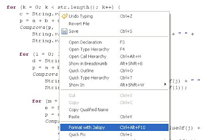 Instalar un formateador de código java para Eclipse