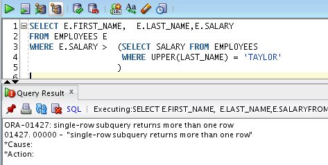 Srini's Boulevard: ORA-01427: single-row subquery returns more than one row