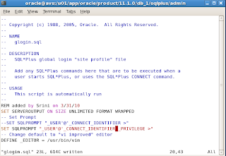 Srini's Boulevard: How to set login preferences (for SQLPLUS)?