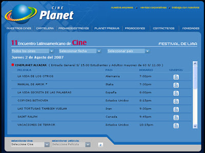 Cineplanet Chiclayo, Siempre Primeros ...: La web site de Cineplanet