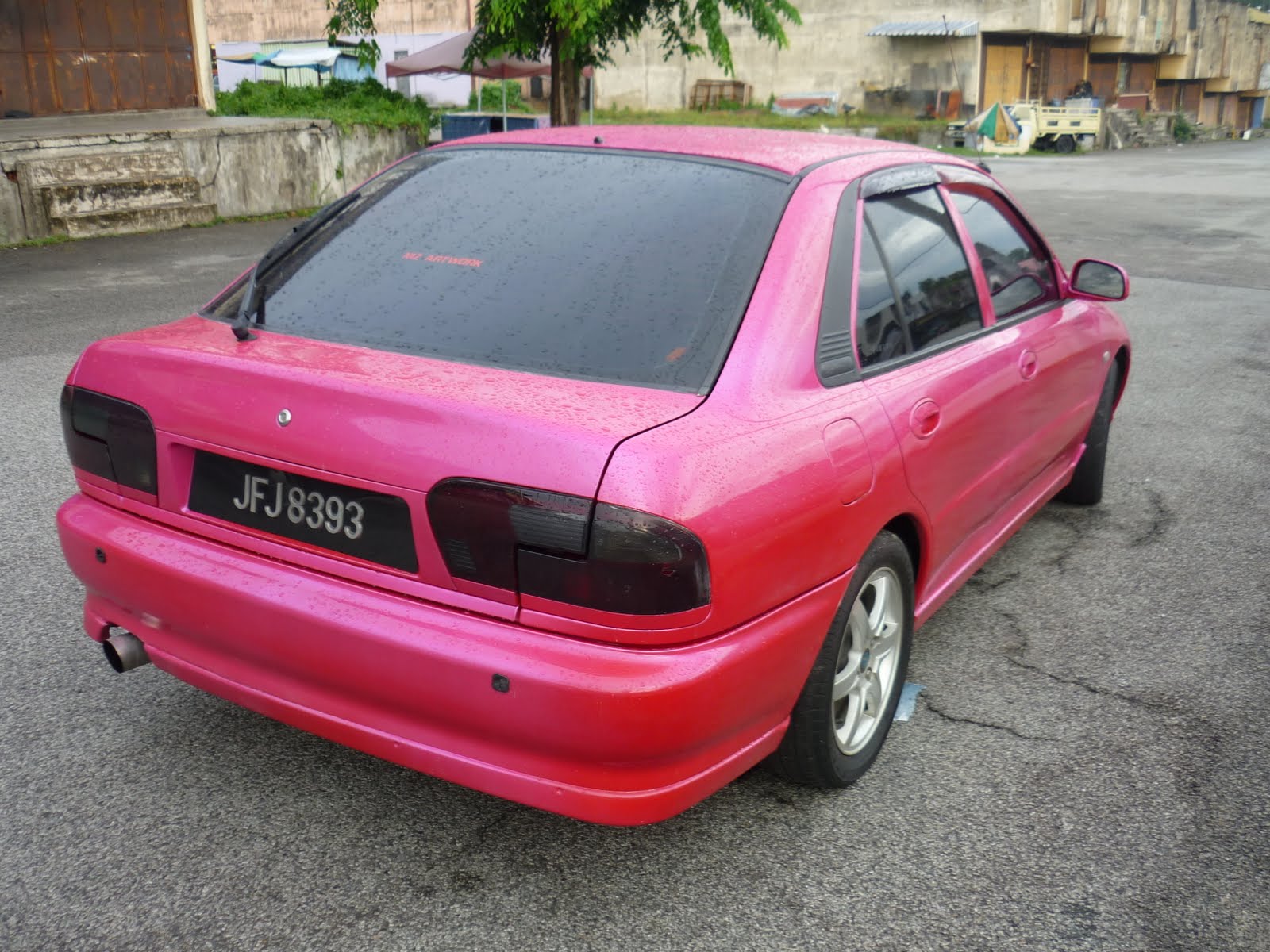 Fire Starting Automobil: Bengkel Cat kereta- Wira Pink Colour Spacial ...