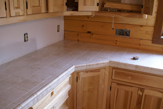 Hidden Bend Retreat, Romney West Virginia: Countertop Tile & Cabinets ...