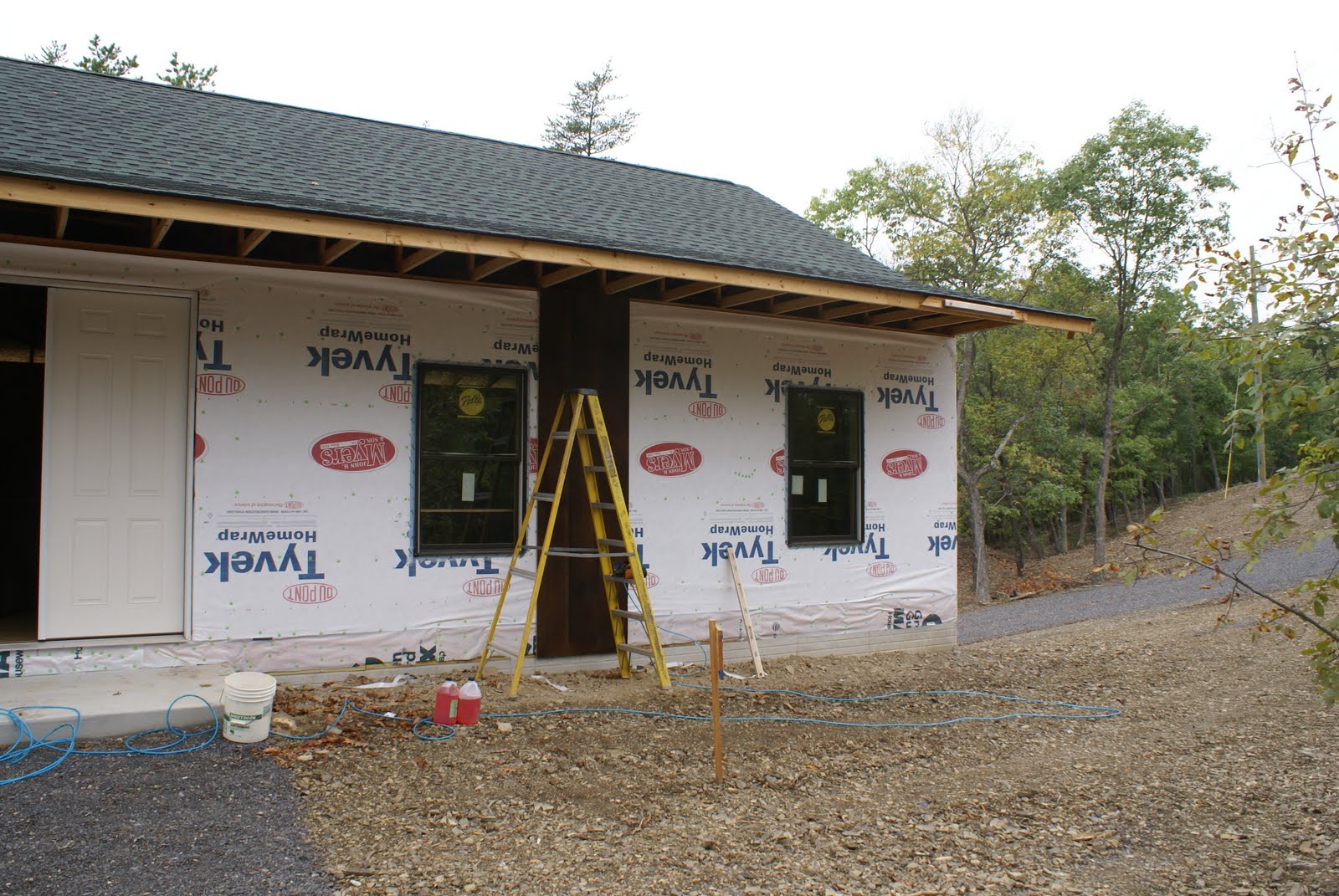 Hidden Bend Retreat, Romney West Virginia: Shop Siding Started