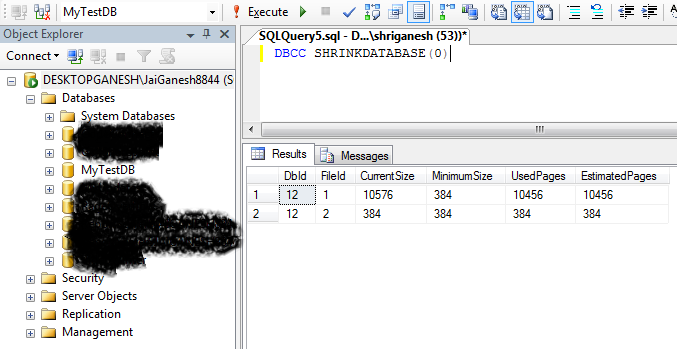 Claim Db Space After Deleting Records In Table Reduce Db Space Aspnet C Sql Blog