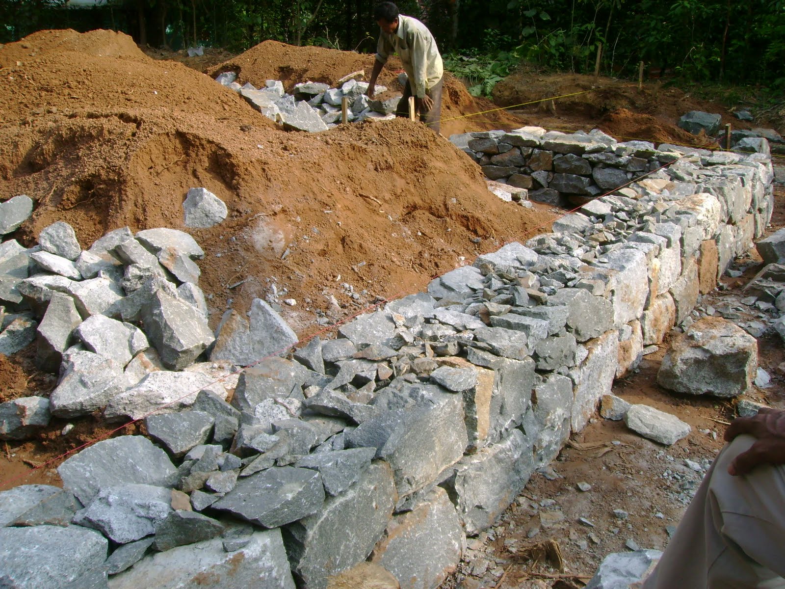 Kerala House construction at Koratty: Basement rubble work