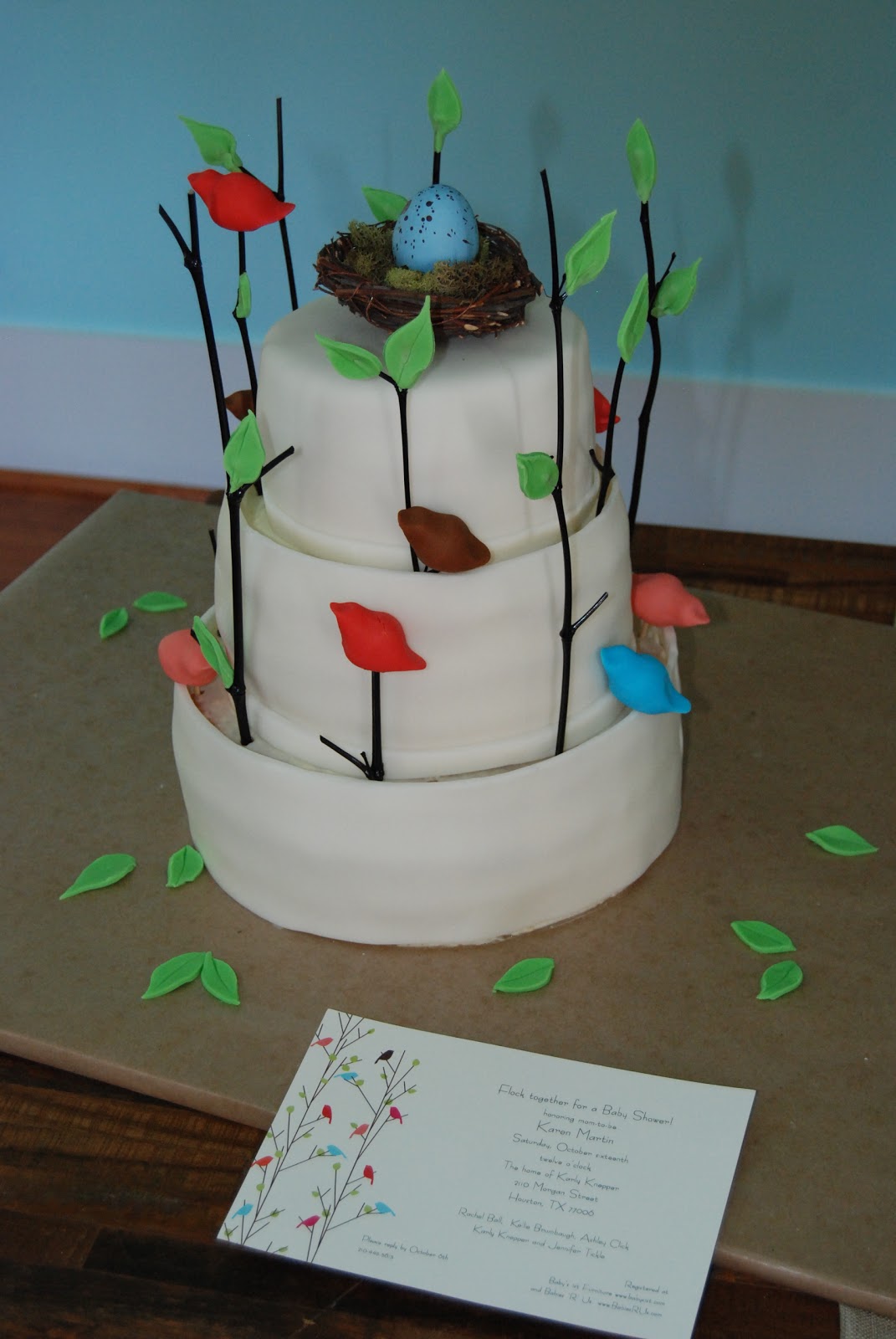 A Pinch of This, A Dash of That...: Baby Shower Bird Themed Cake