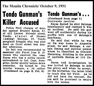Video 48: OCTOBER 7, 1951: "ASIONG SALONGA," TONDO'S No.1 TOUGHIE, SHOT ...