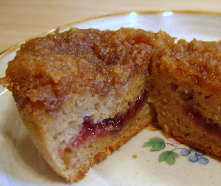 Jam Filled Applesauce Muffins with Streusel Topping | At Home in Alaska