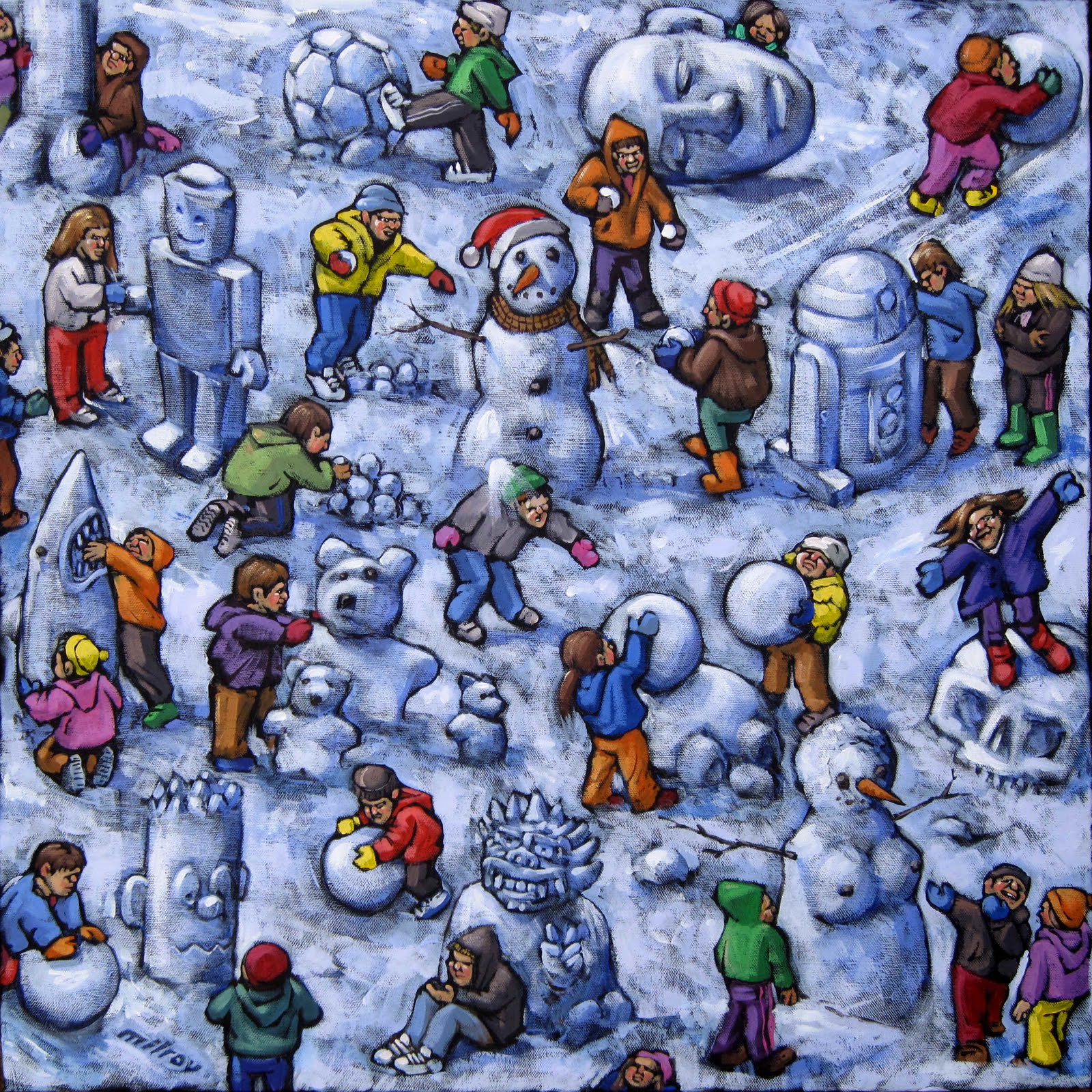 james milroy: Building snowmen