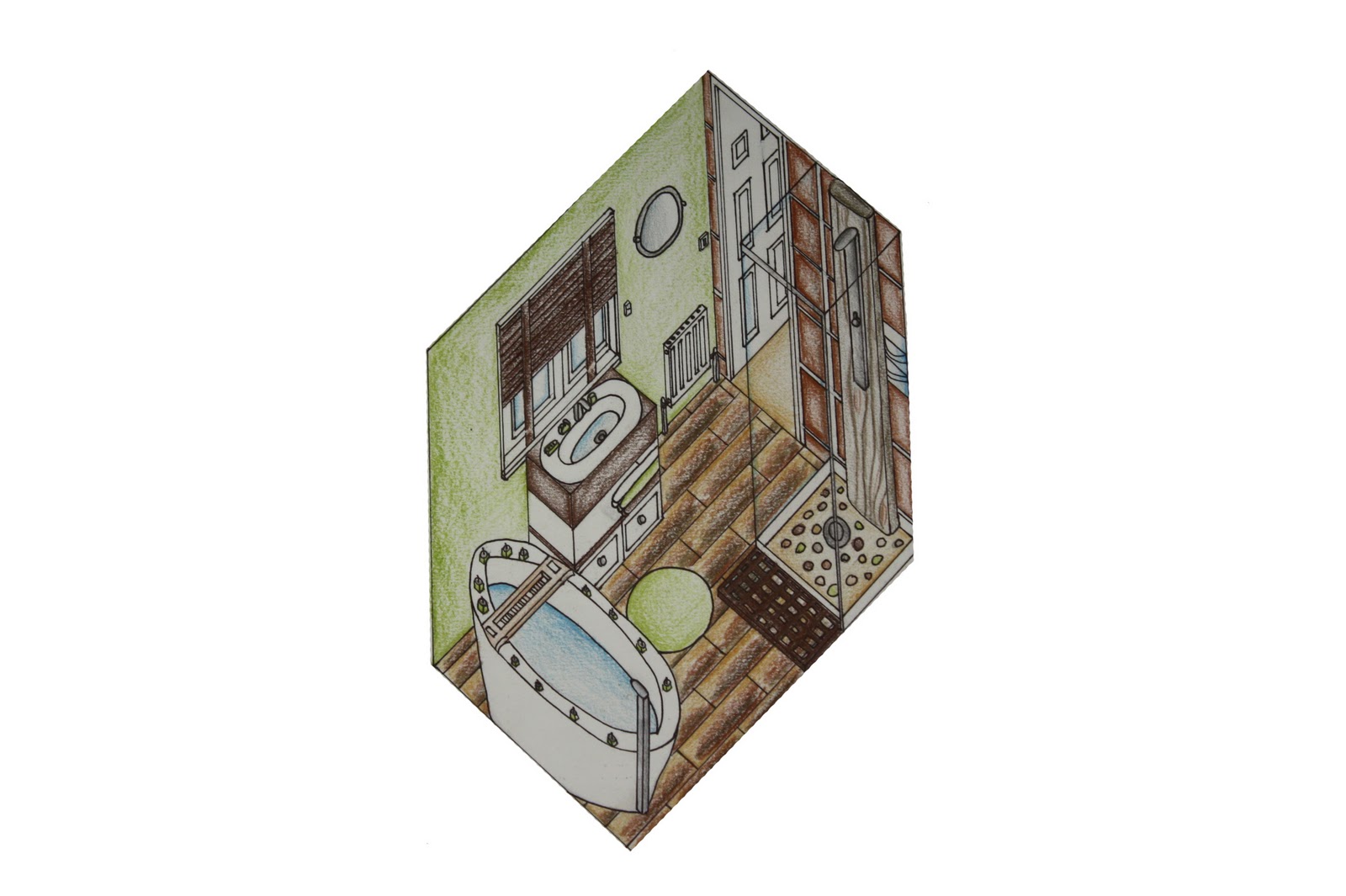 1069952008: Axonometric bathroom drawing