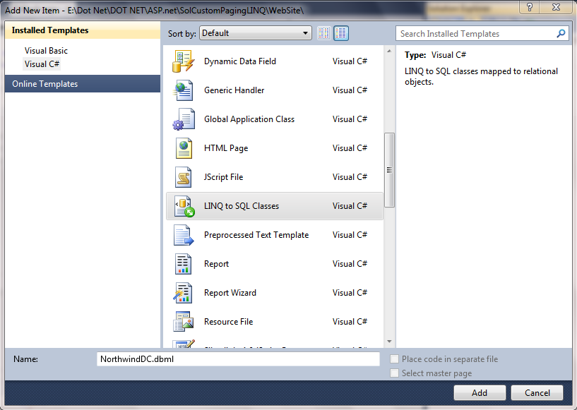 KishoR NaiK: ASP.net - Custom paging in gridview by using LINQ to SQL KishoR NaiK: ASP.net - Custom paging in gridview by using LINQ to SQL